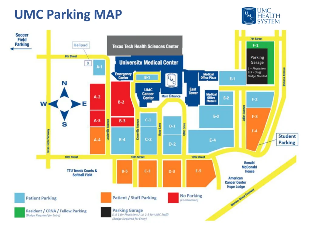 UMC Hospital Lubbock Map (2024) - All Maps