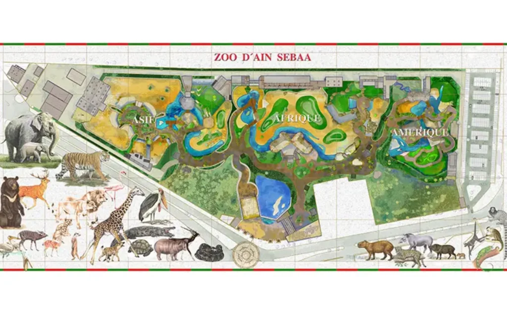 Ain Sebaa Zoo Map (2022) - All Maps
