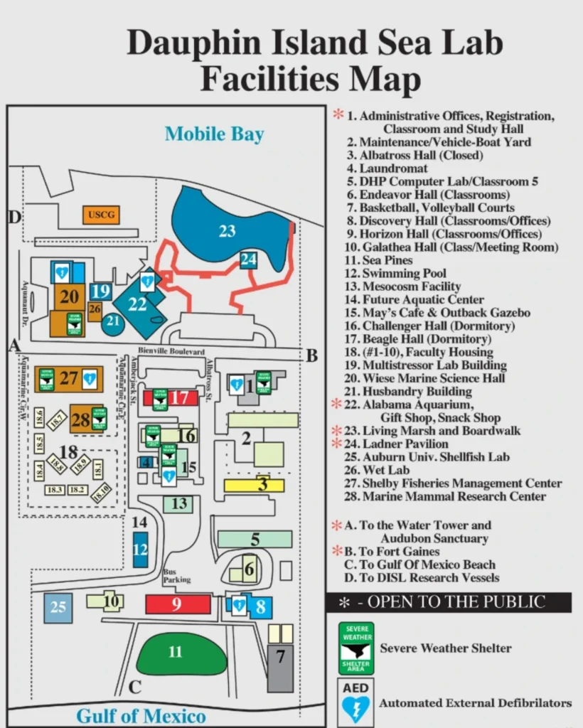 Alabama Aquarium at the Dauphin Island Sea Lab Map (2023 - 2021) - All Maps