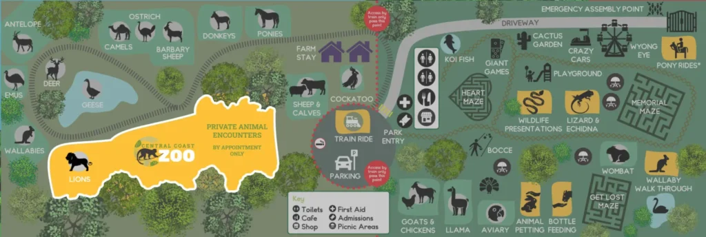 Central Coast Zoo Map (2022 - 2021) - All Maps
