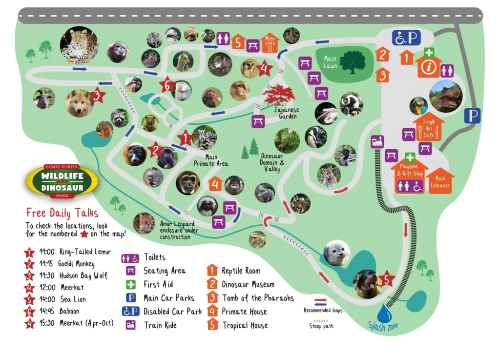 Combe Martin Wildlife and Dinosaur Park Map (2024 - 2020) - All Maps