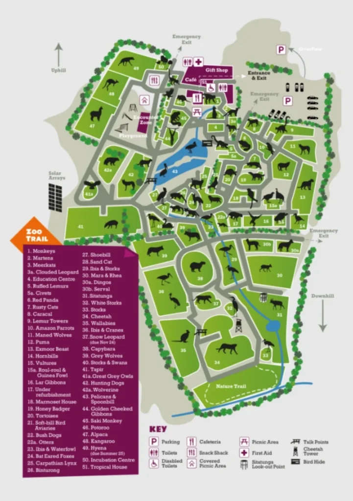 Exmoor Zoological and Conservation Centre Map (2024 - 2022) - All Maps