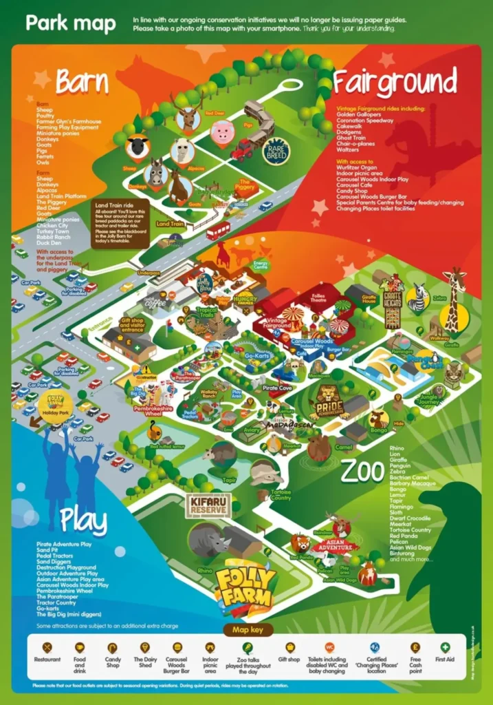 Folly Farm Adventure Park and Zoo Map (2023 – 2016) - All Maps
