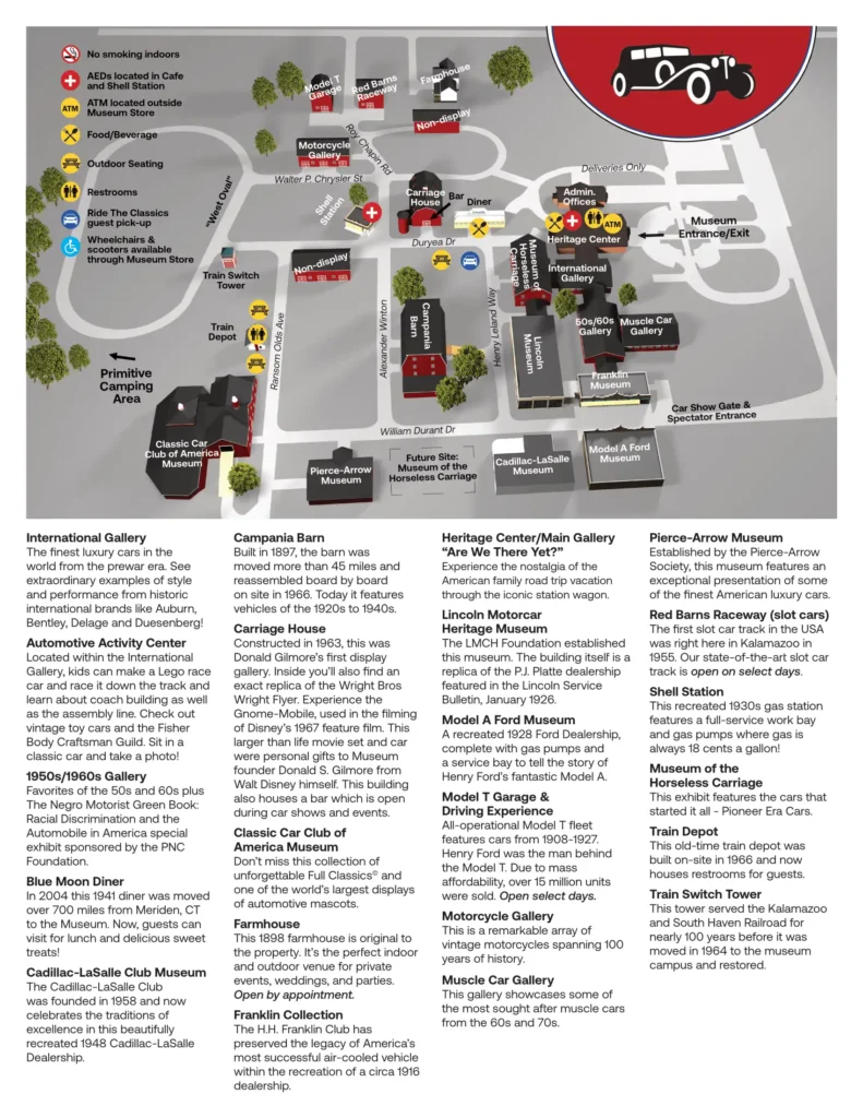 Gilmore Car Museum Map (2024) - All Maps