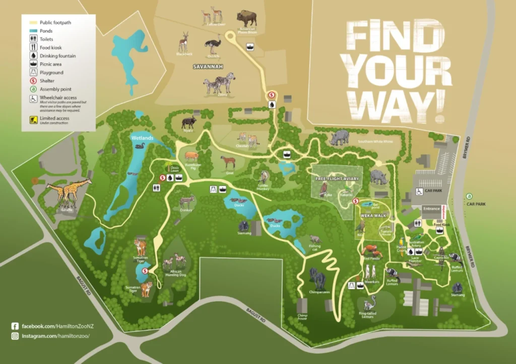 Hamilton Zoo Map (2023 - 2021) - All Maps