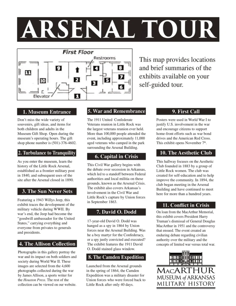 MacArthur Museum of Arkansas Military History Map (2018) - All Maps