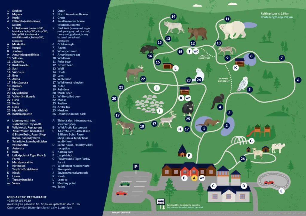 Ranua Zoo Map (2024 - 2022) - All Maps