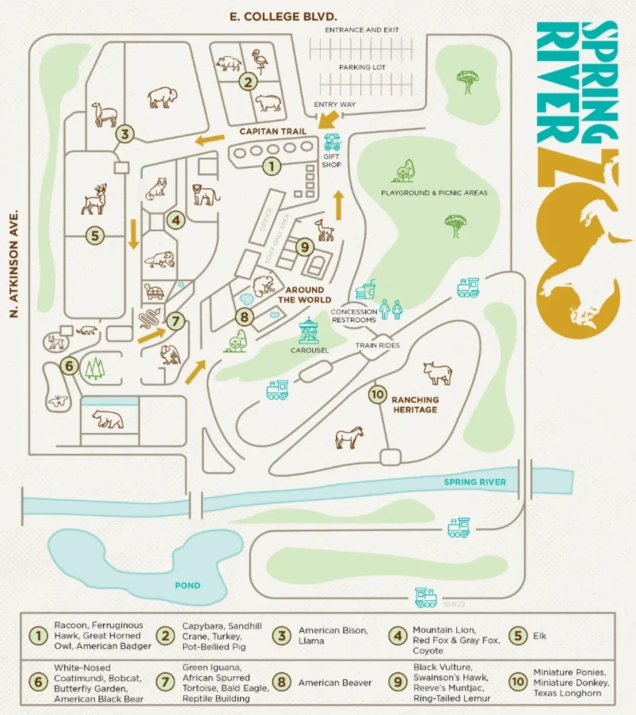 Spring River Zoo Map (2024) - All Maps