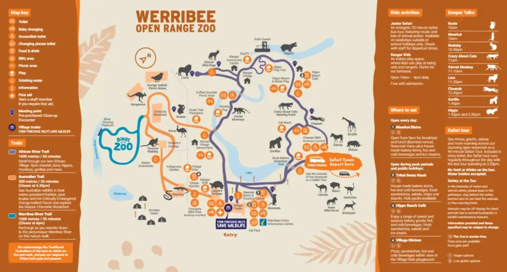 Werribee Open Range Zoo Map (2024 - 2023) - All Maps