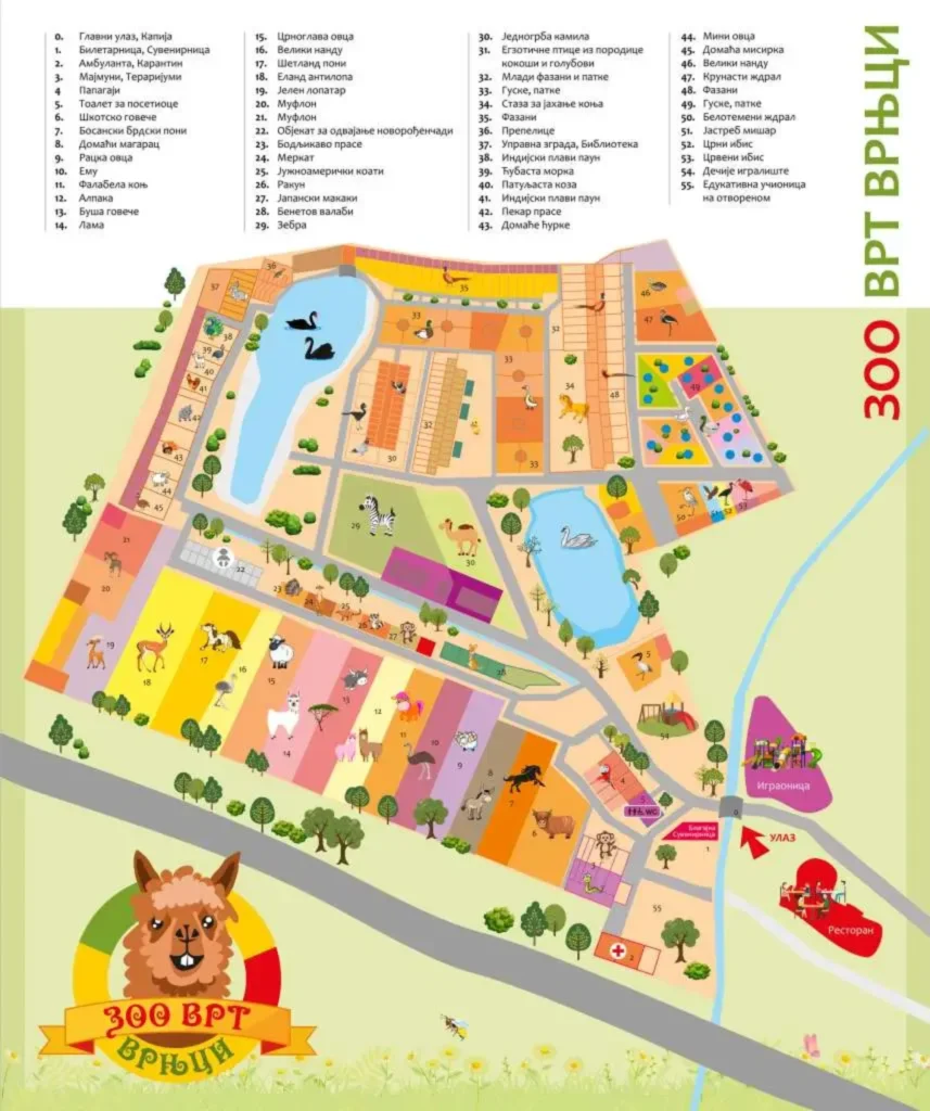Zoo Vrt Vrnjci Map (2022) - All Maps