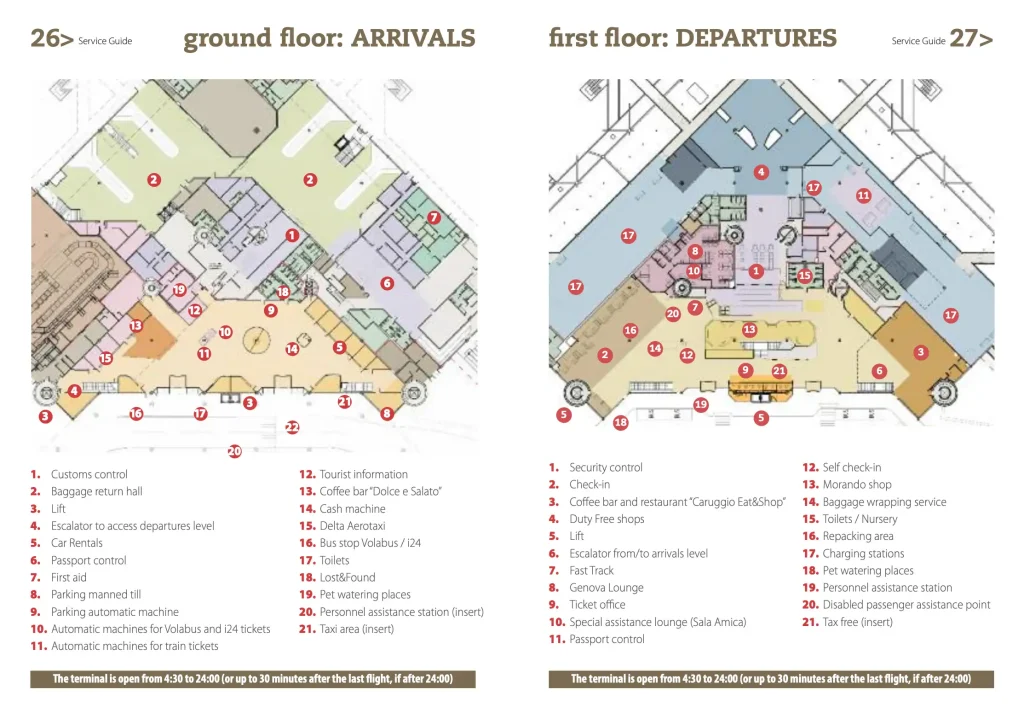 Genoa Cristoforo Colombo Airport Terminal Map (2025-2020) - All Maps