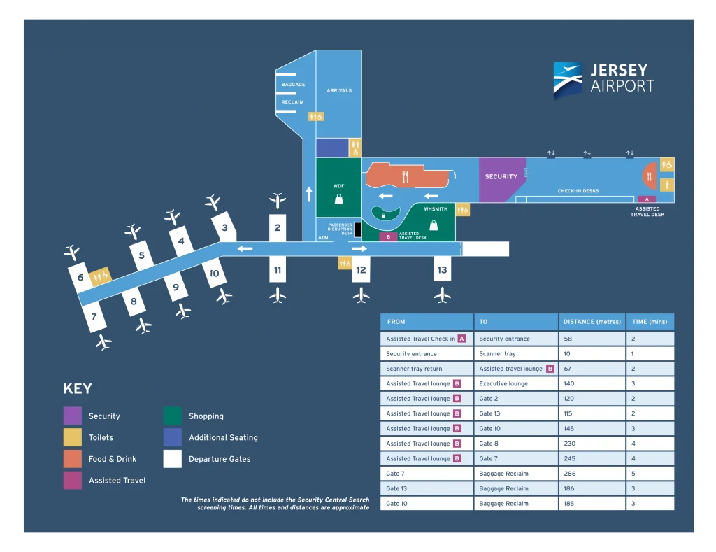 Jersey Airport Terminal Map (2025) - All Maps