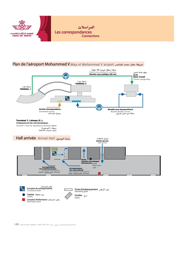 Mohammed V International Airport Terminal Map (2025-2013) - All Maps