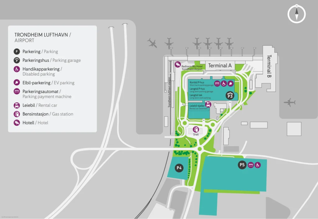 Trondheim Airport Terminal Map (2025) - All Maps