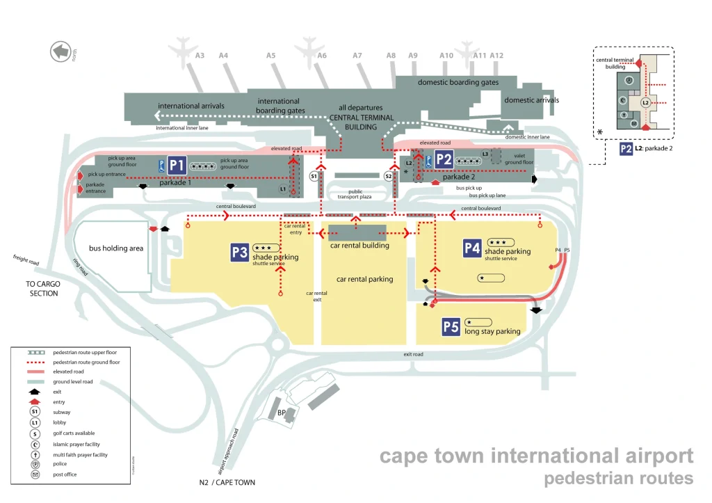 Cape Town International Airport Ground Transportation Map (2025-2019 ...