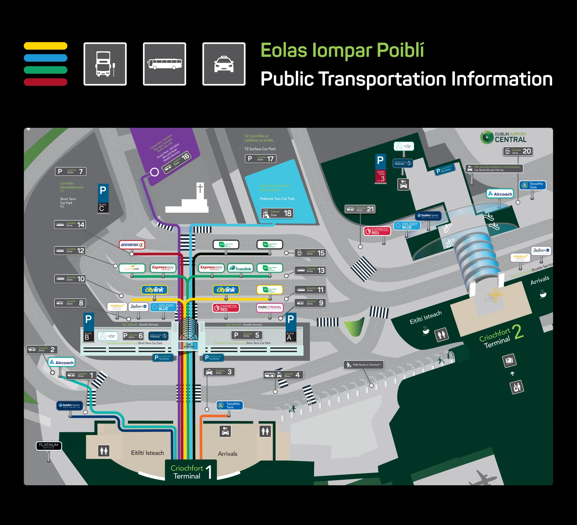 Dublin Airport Ground Transportation Map (2025) - All Maps