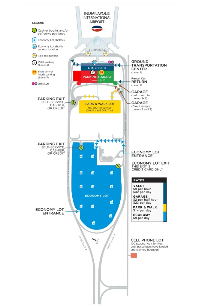 Indianapolis International Airport Parking Map (2025-2024) - All Maps