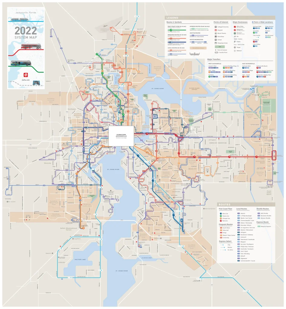 Jacksonville Airport Ground Transportation Map (2025-2022) - All Maps
