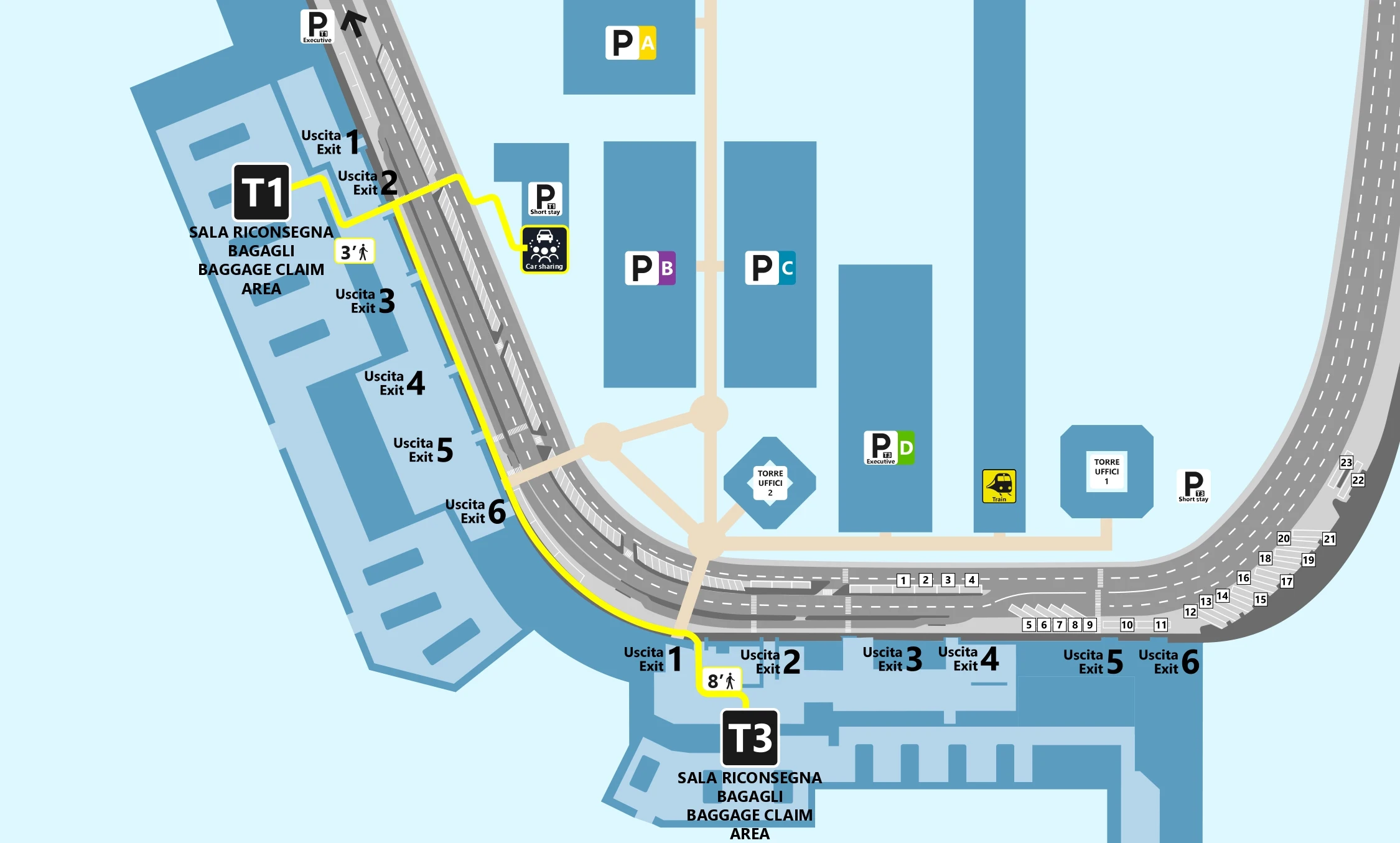 Leonardo da Vinci International Airport Ground Transportation Map (2025 ...