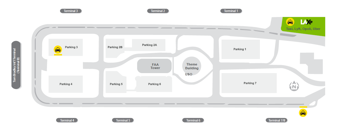 Los Angeles International Airport Ground Transportation Map (2025-2023 ...