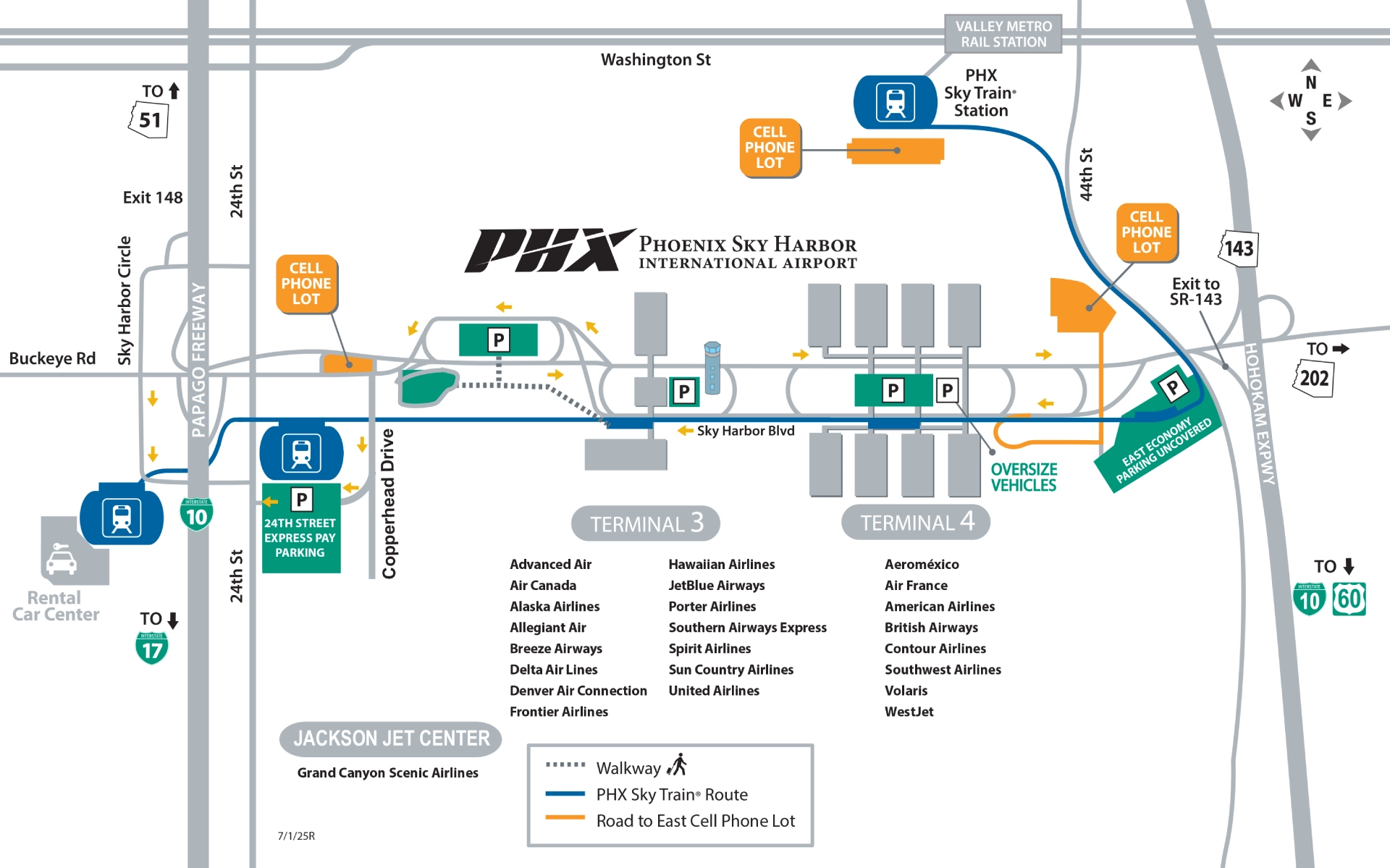 Phoenix Sky Harbor International Airport Parking Map (2025) - All Maps