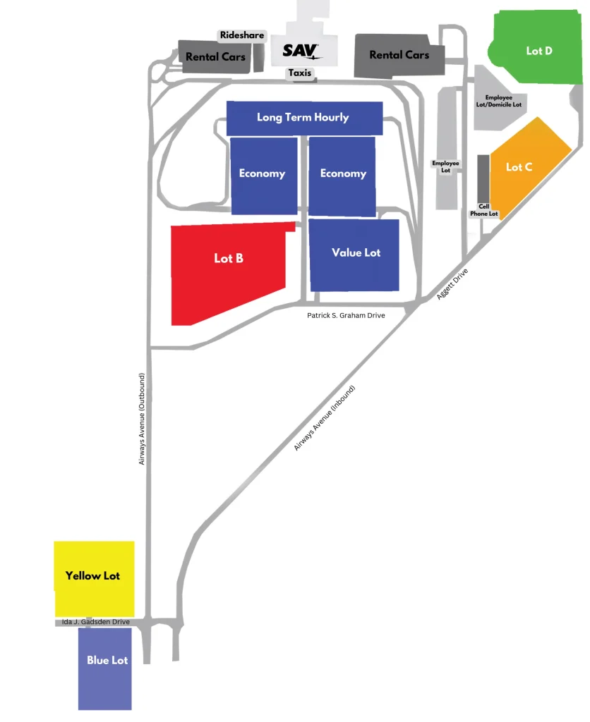 Savannah Hilton Head International Airport Parking Map (2025-2024 ...