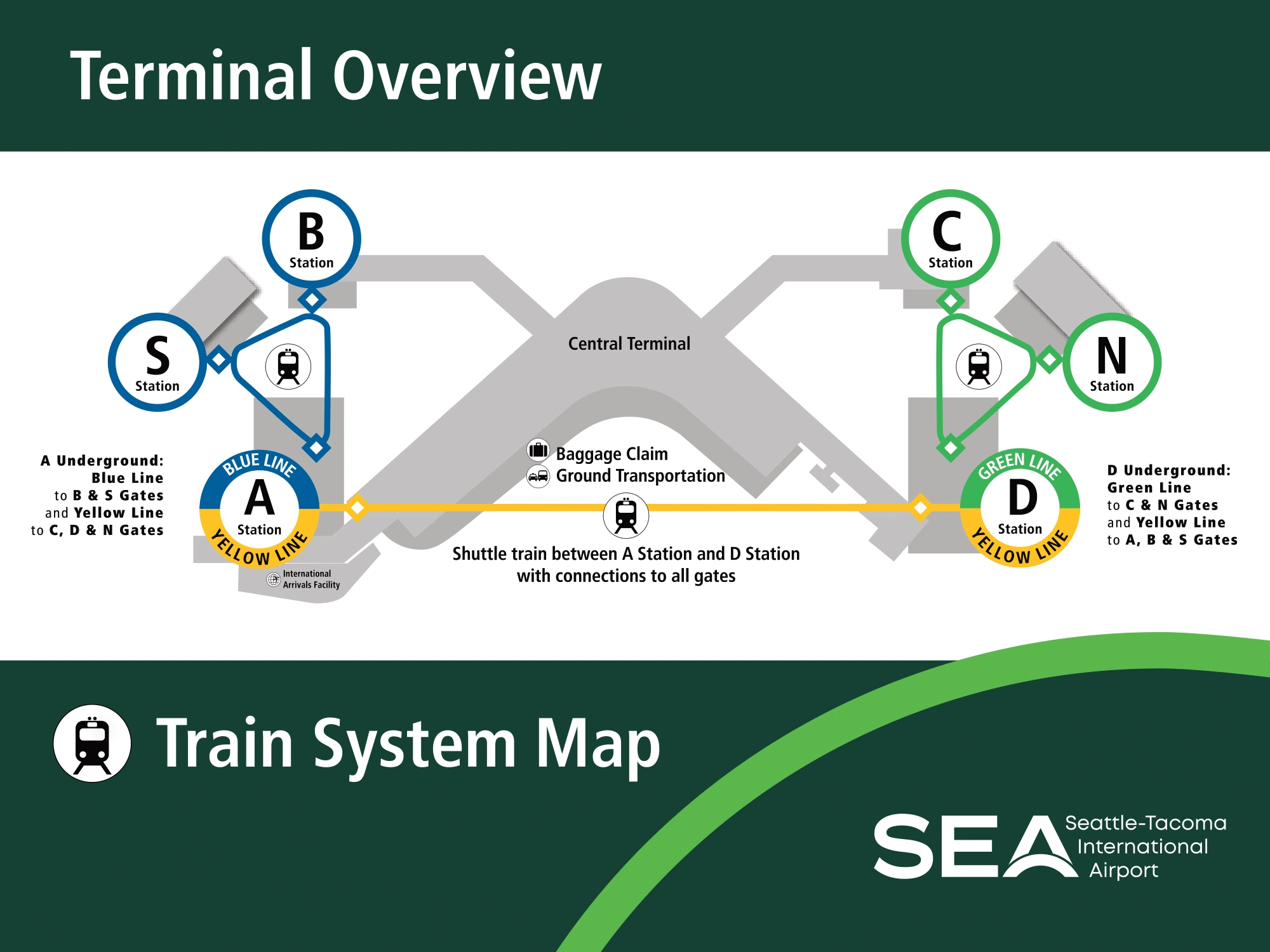 Seattle–Tacoma International Airport Ground Transportation Map (2025 ...
