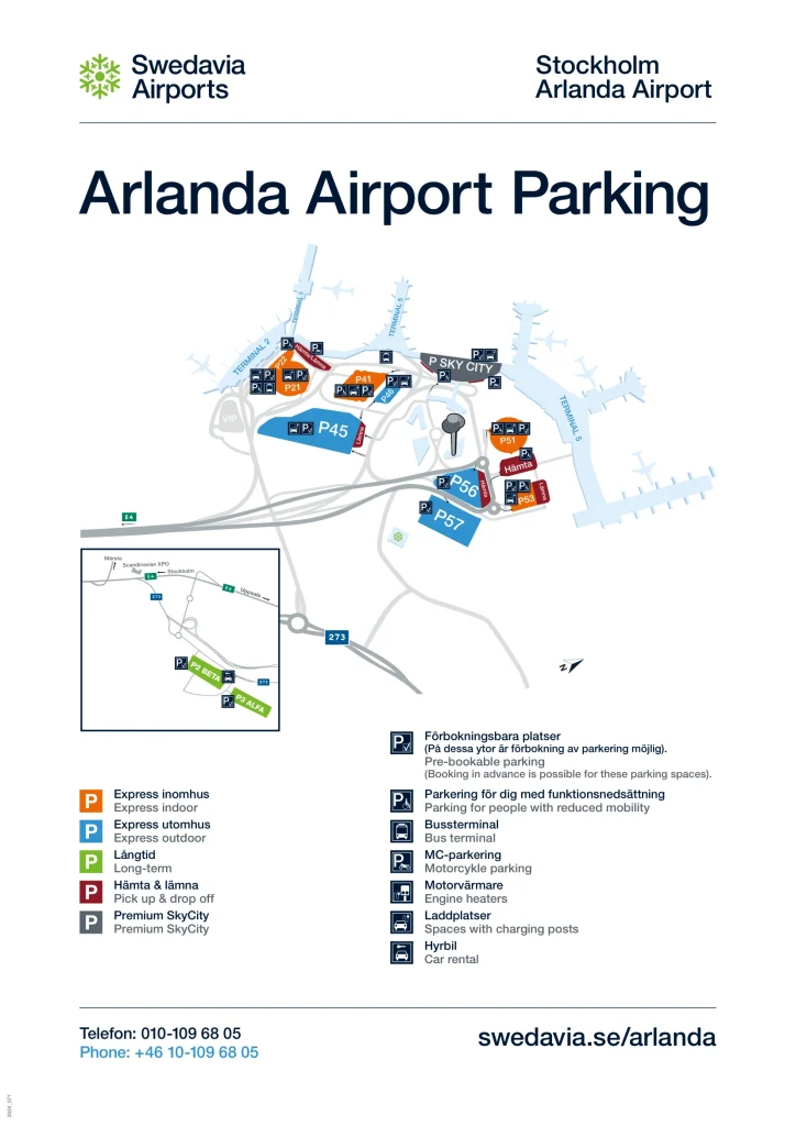 Stockholm Arlanda Airport Parking Map (2025) - All Maps