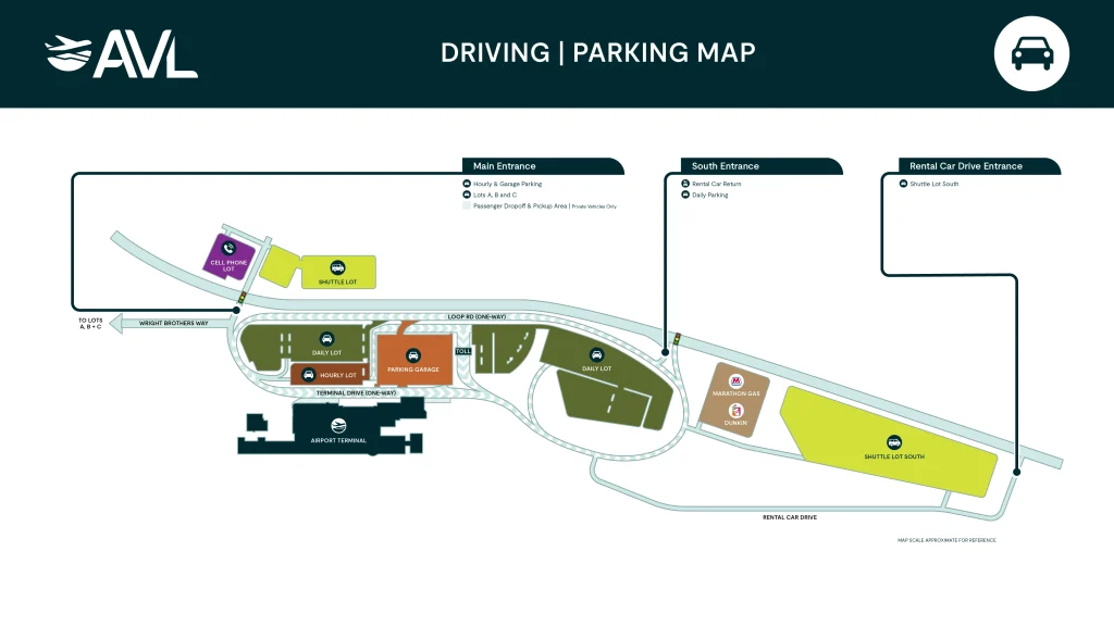 Asheville Regional Airport Parking Map (2025) - All Maps
