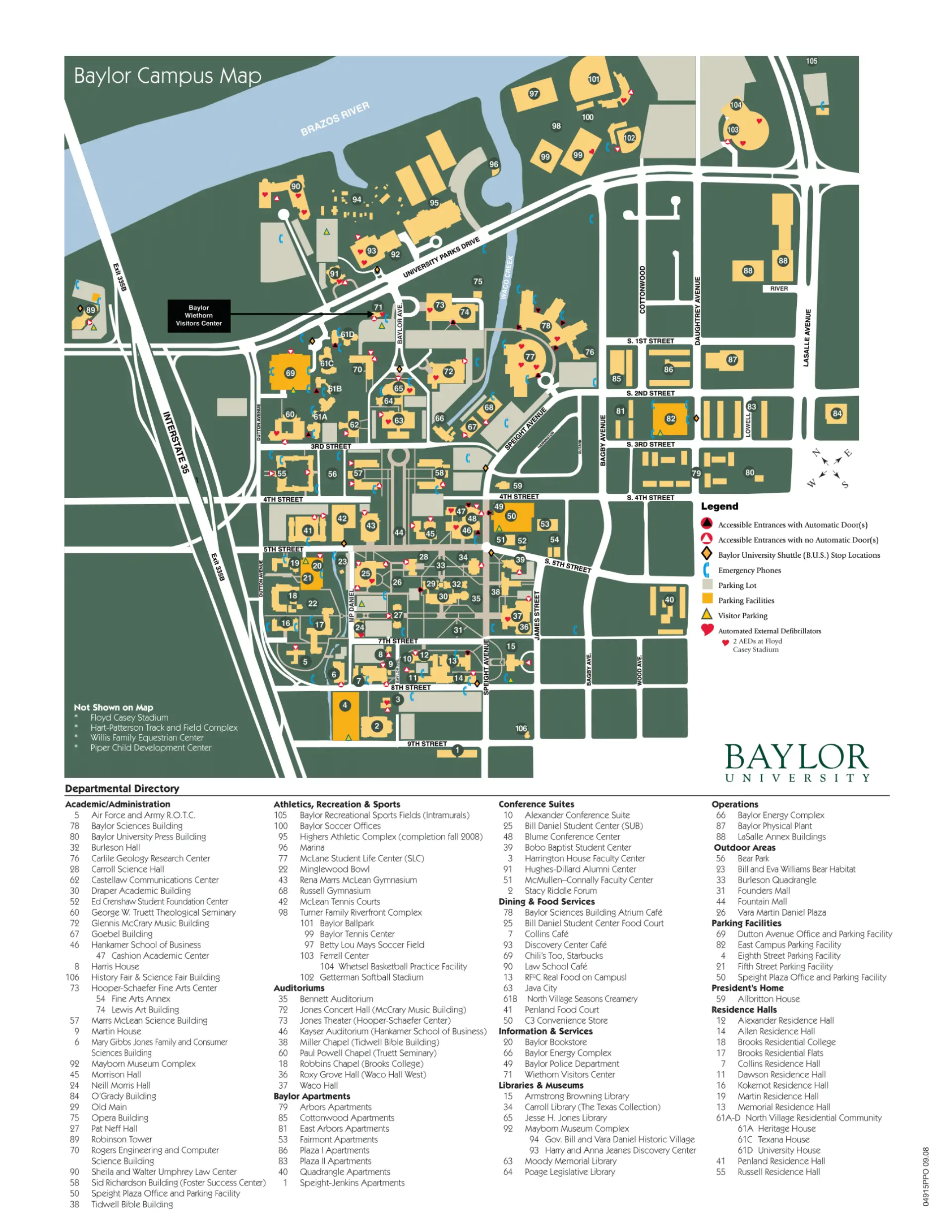 Baylor University Campus Map (2025-2024) - All Maps