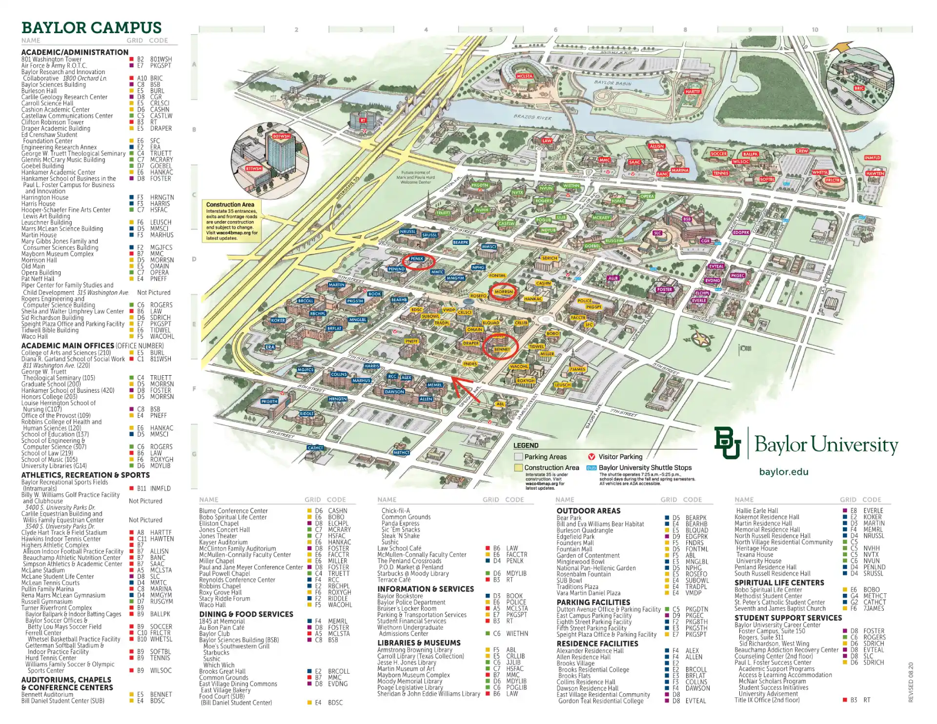 Baylor University Campus Map (2025-2024) - All Maps