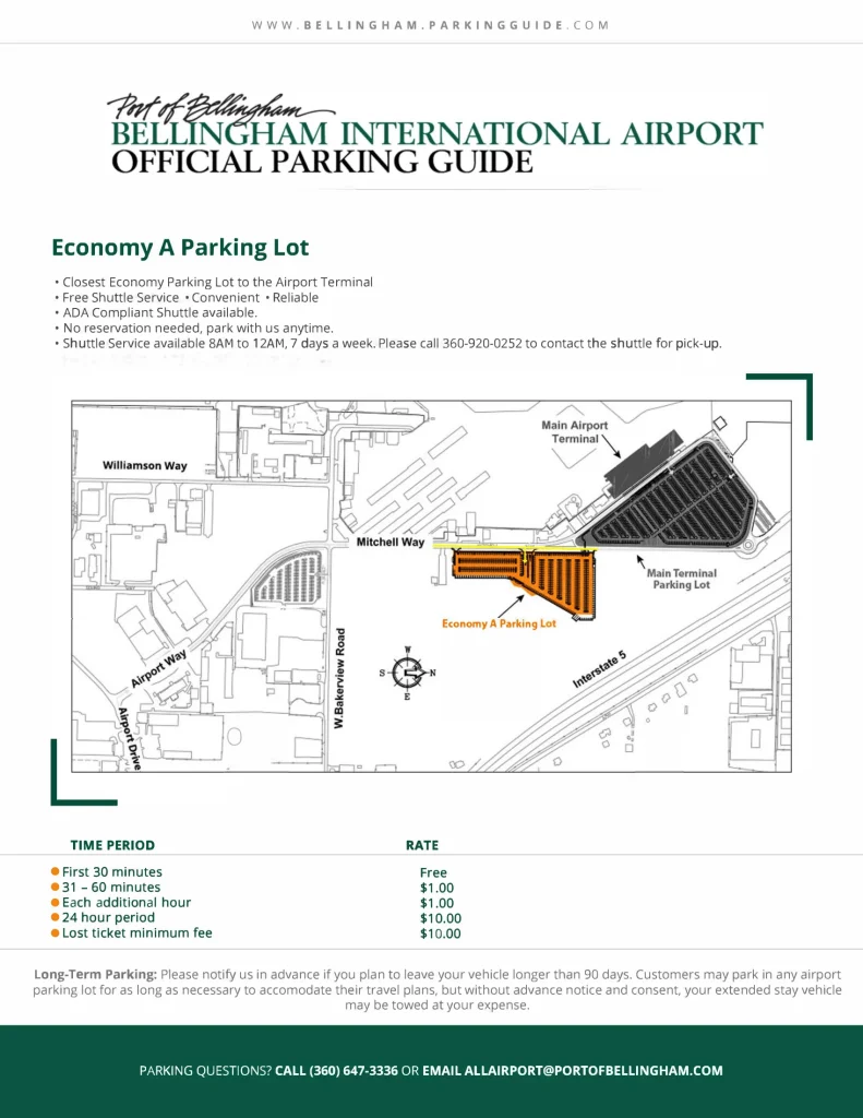Bellingham International Airport Parking Map (2025-2021) - All Maps