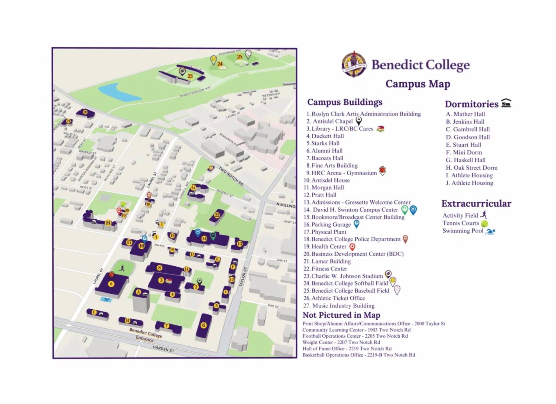 Benedict College Campus Map (2025) - All Maps