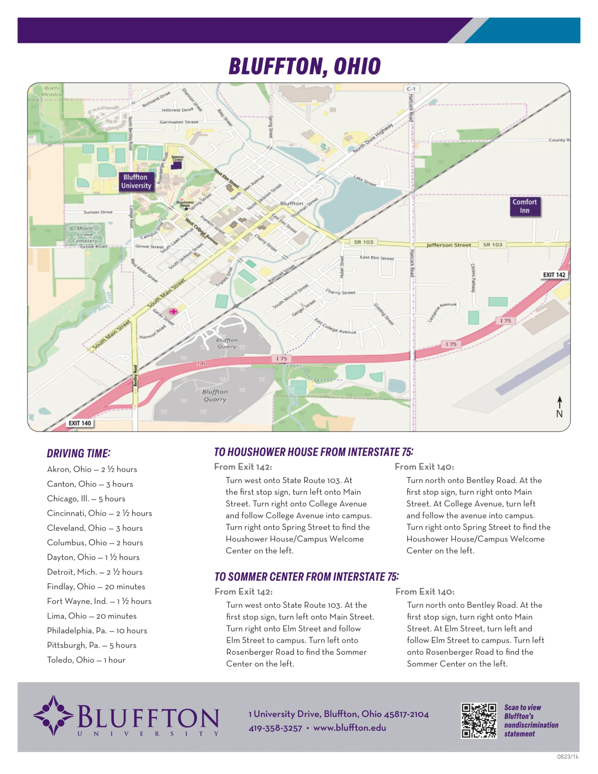 Bluffton University Campus Map (2024-2017) - All Maps
