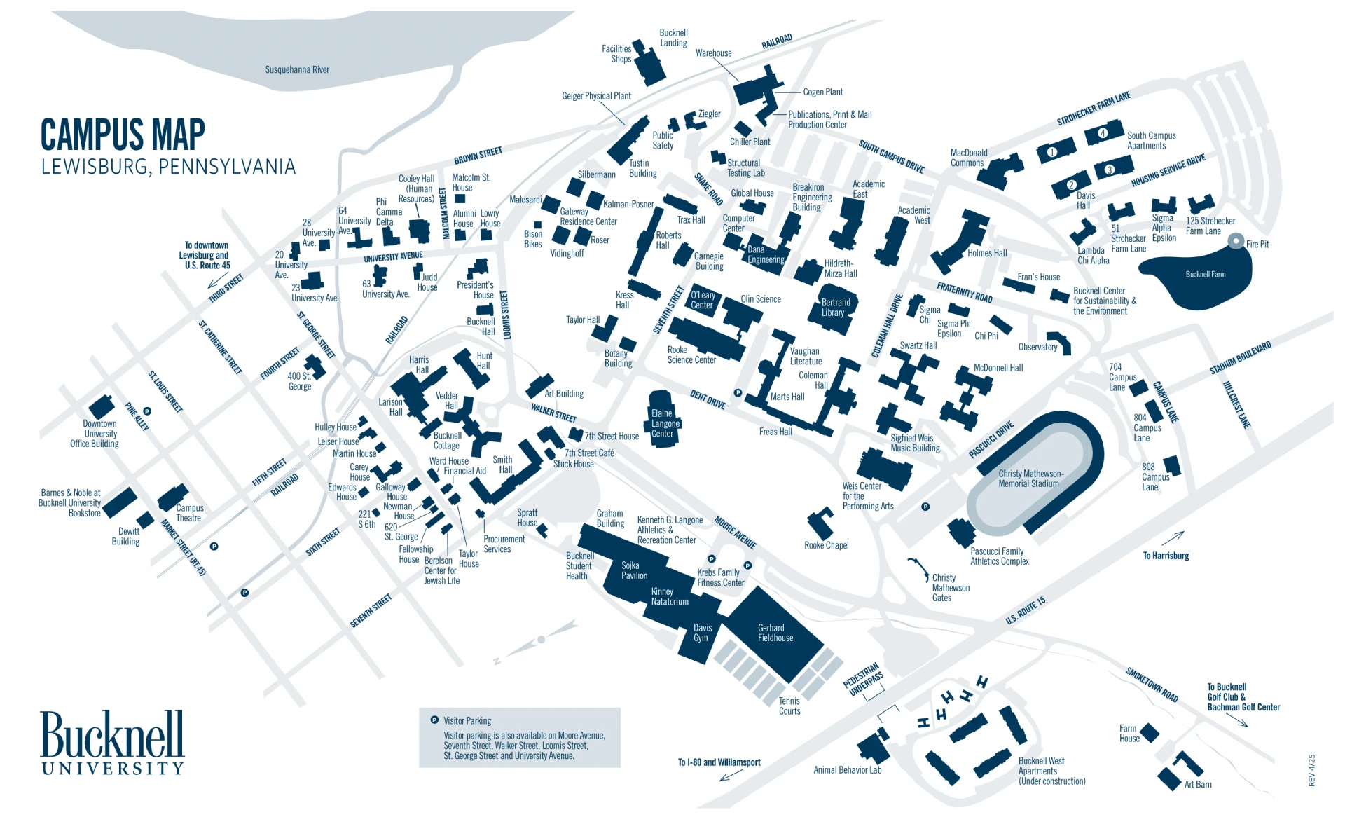 Bucknell University Campus Map (2025-2024) - All Maps