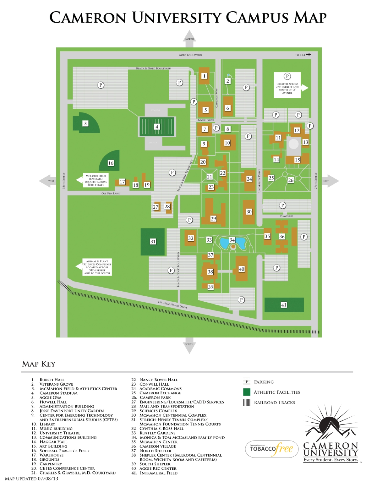Cameron University Campus Map (2023-2013) - All Maps