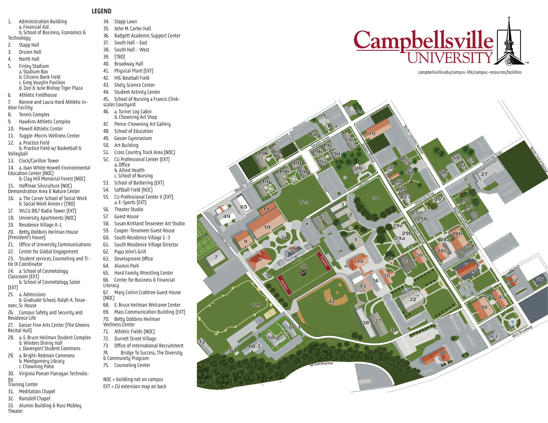 Campbellsville University Campus Map (2025-2022) - All Maps