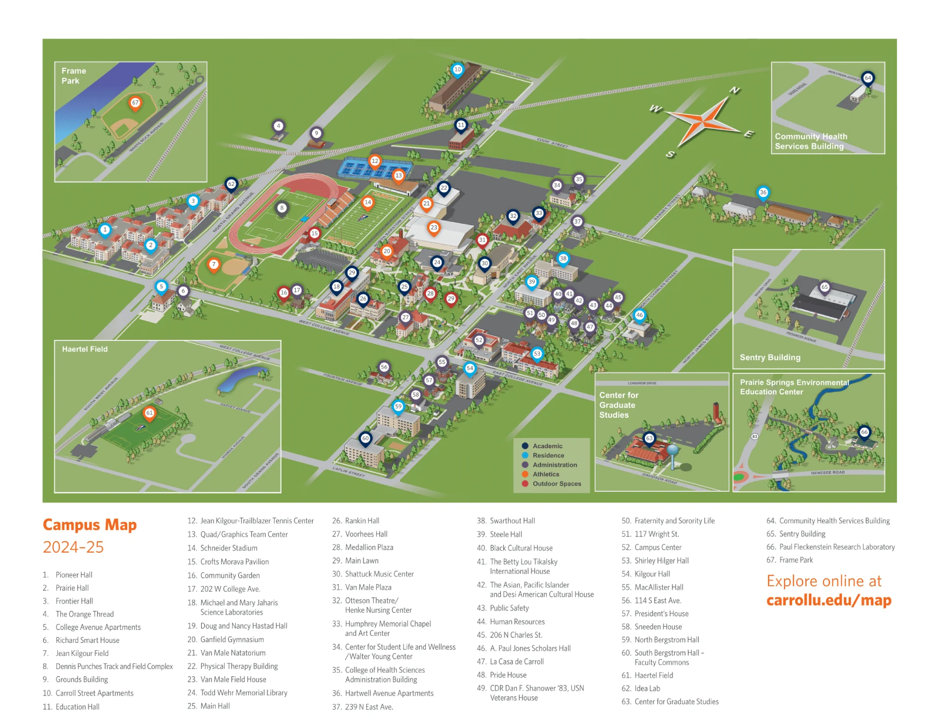 Carroll University Campus Map (2025-2024) - All Maps