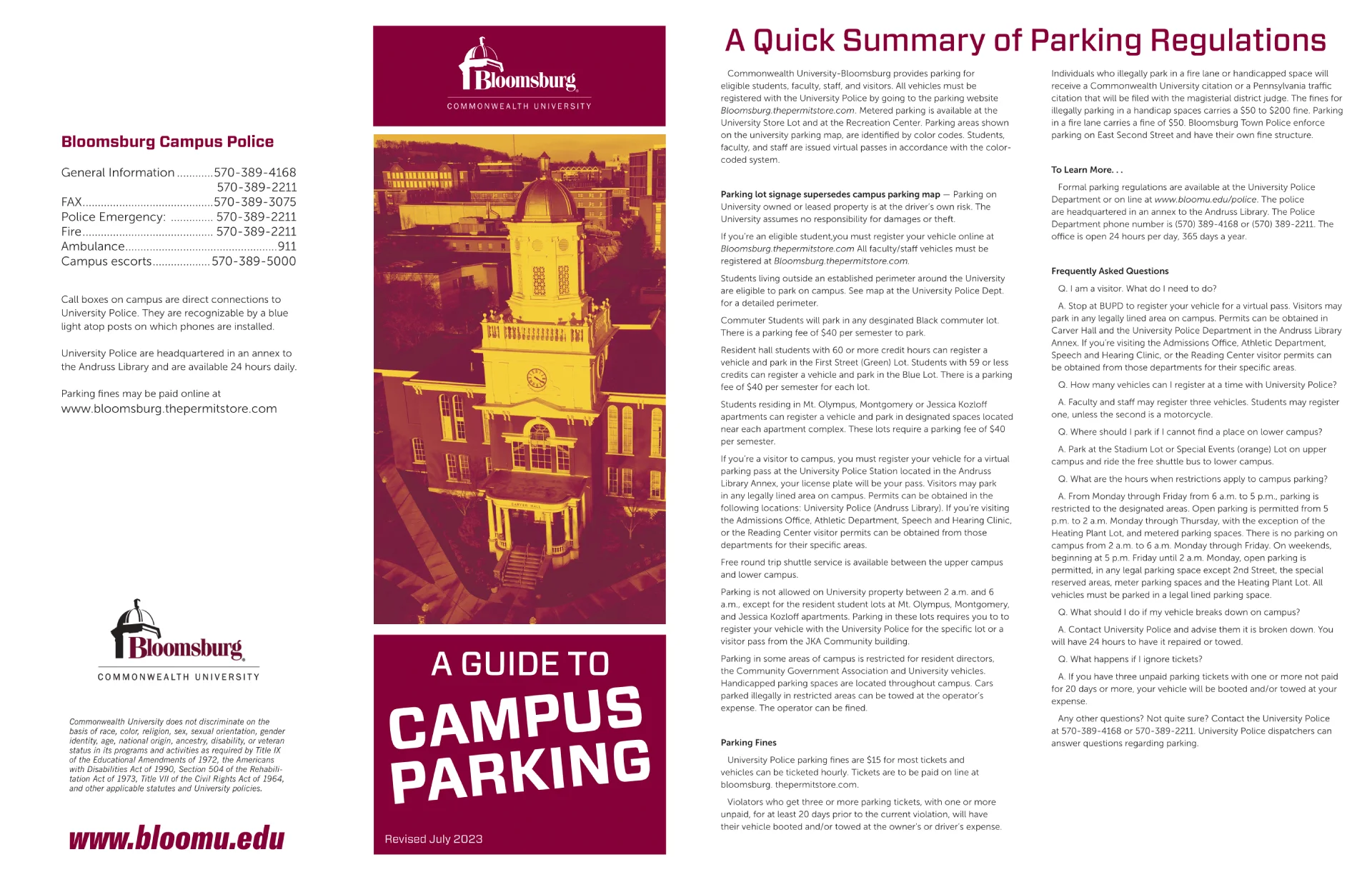 Commonwealth University Bloomsburg Campus Map (2025) - All Maps