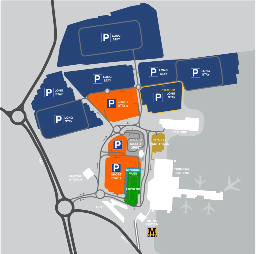 Newcastle International Airport Ground Transportation Map (2025-2022 ...
