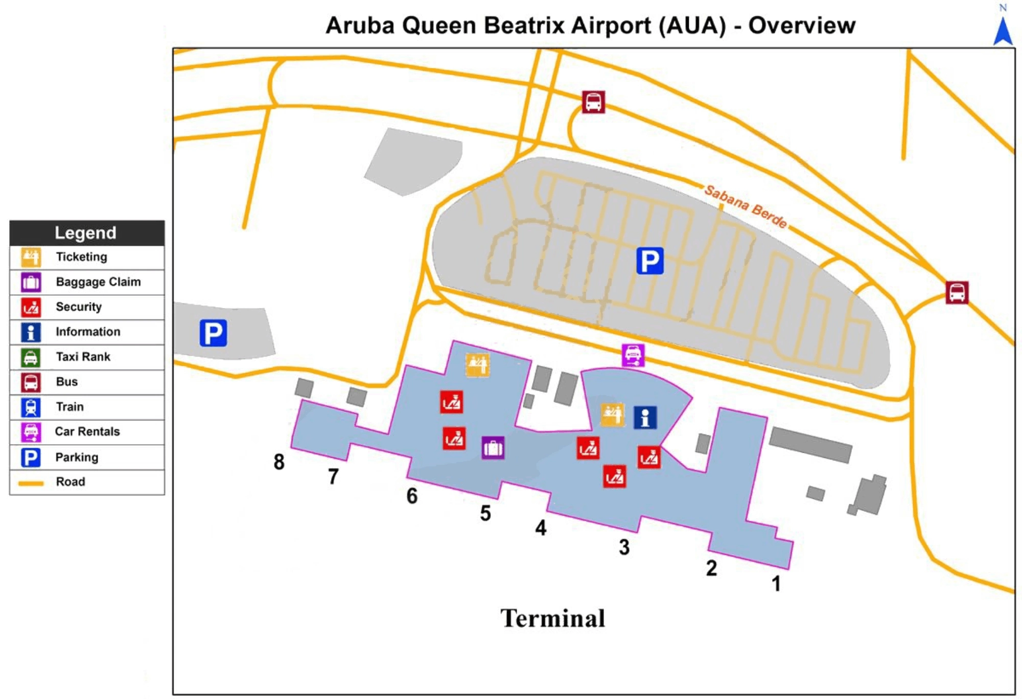 Queen Beatrix International Airport Ground Transportation Map (2025 ...