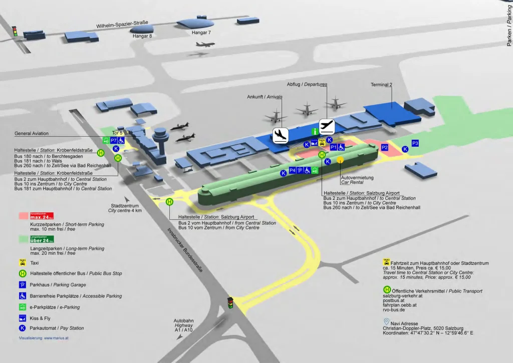 Salzburg Airport Ground Transportation Map (2025) - All Maps