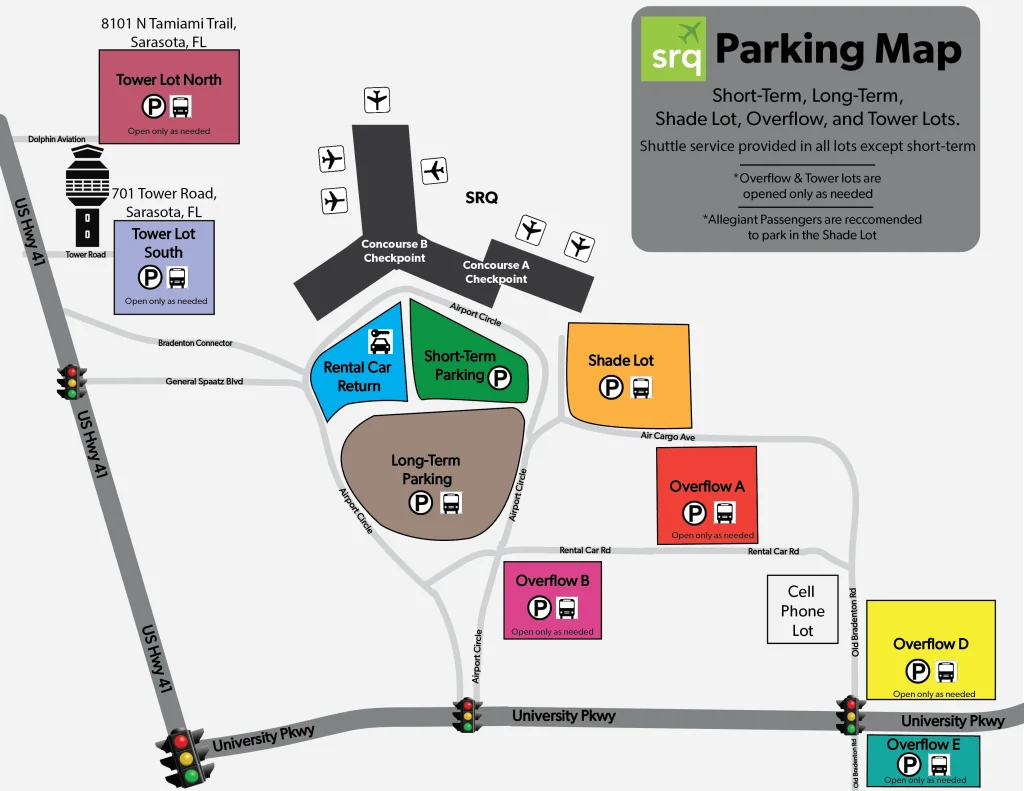 Sarasota Bradenton International Airport Parking Map (2025) - All Maps