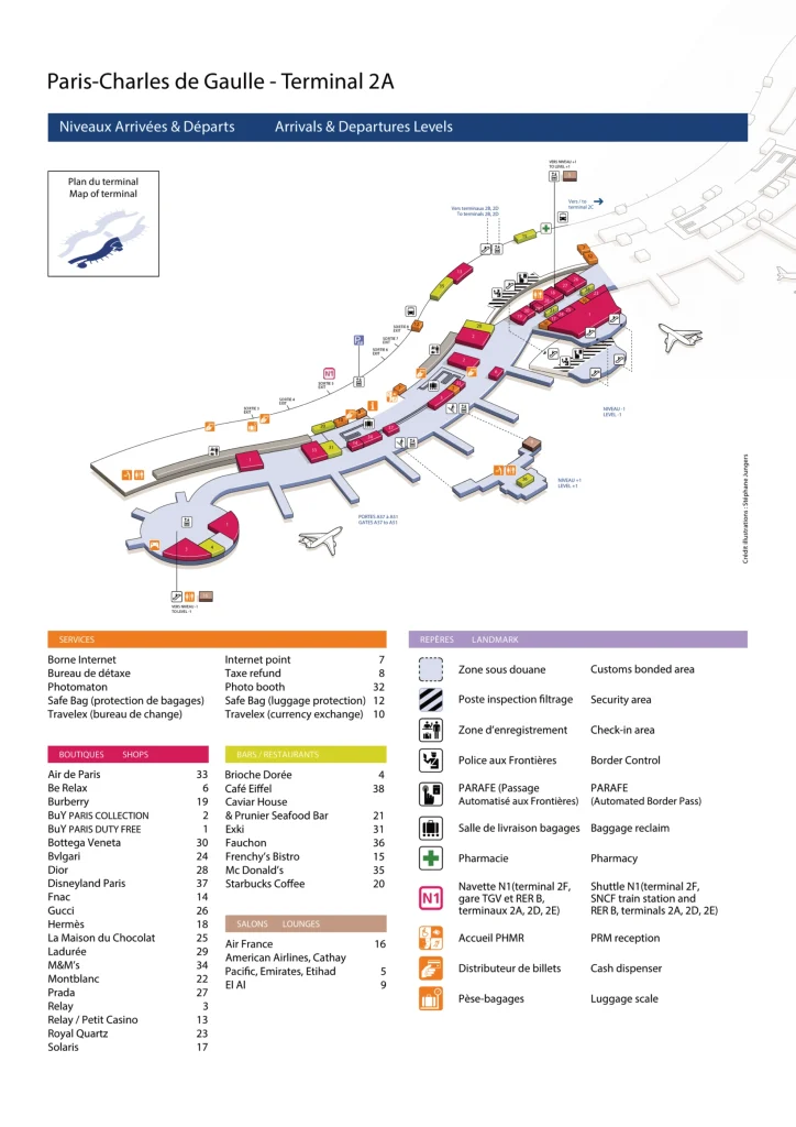 Charles de Gaulle International Airport Terminal 2 Map (Most Up-To-Date ...