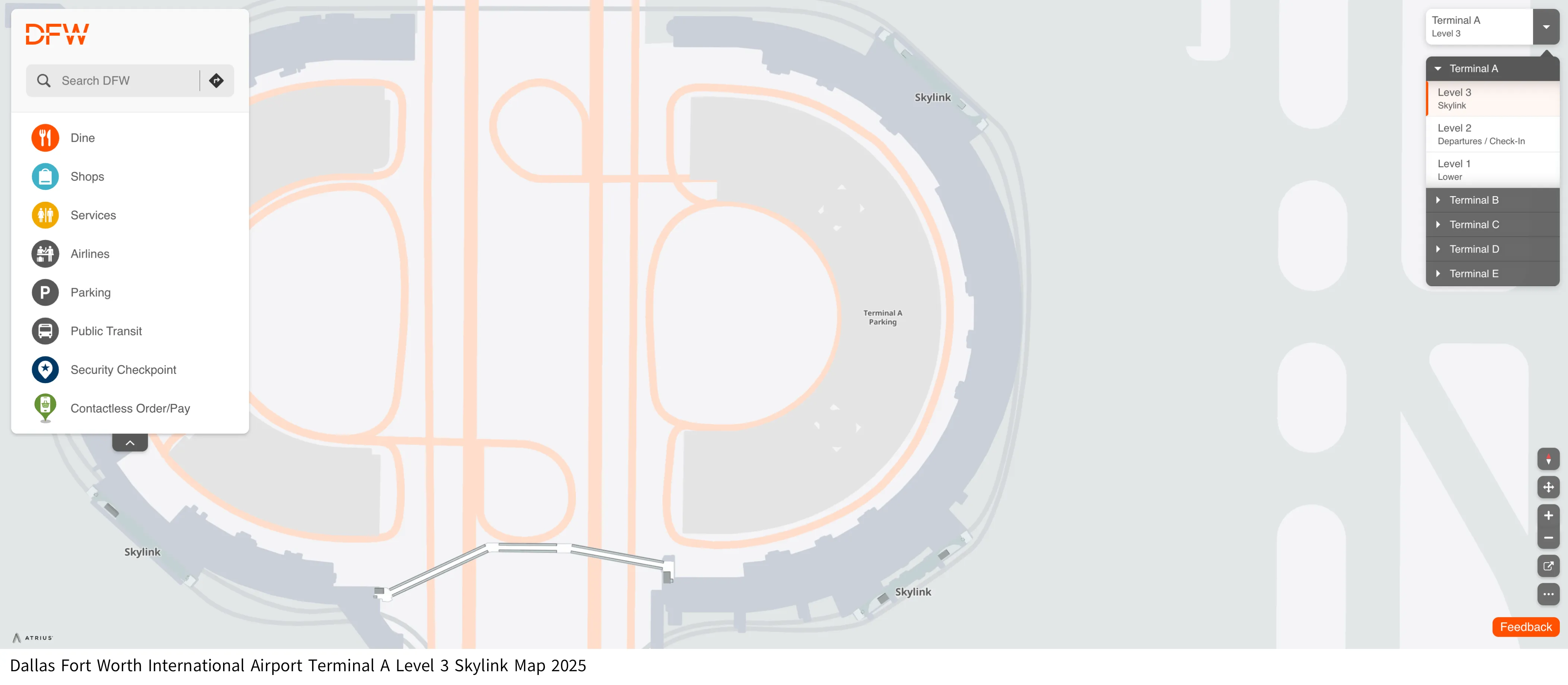 Dallas Fort Worth International Airport Terminal A Map (Most Up-To-Date ...