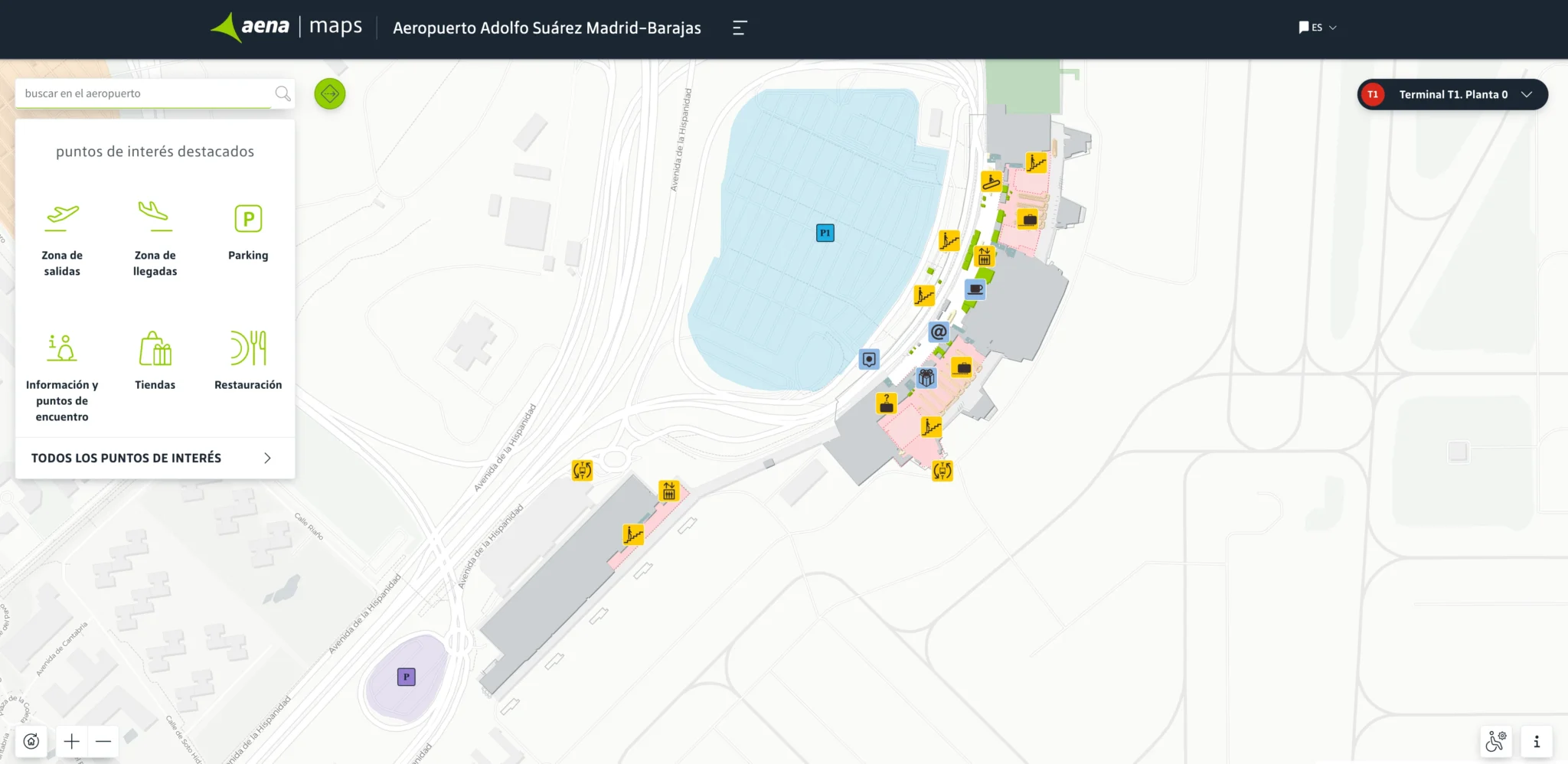 Adolfo Suárez Madrid–Barajas Airport Terminal 1 Map (Most Up-To-Date ...
