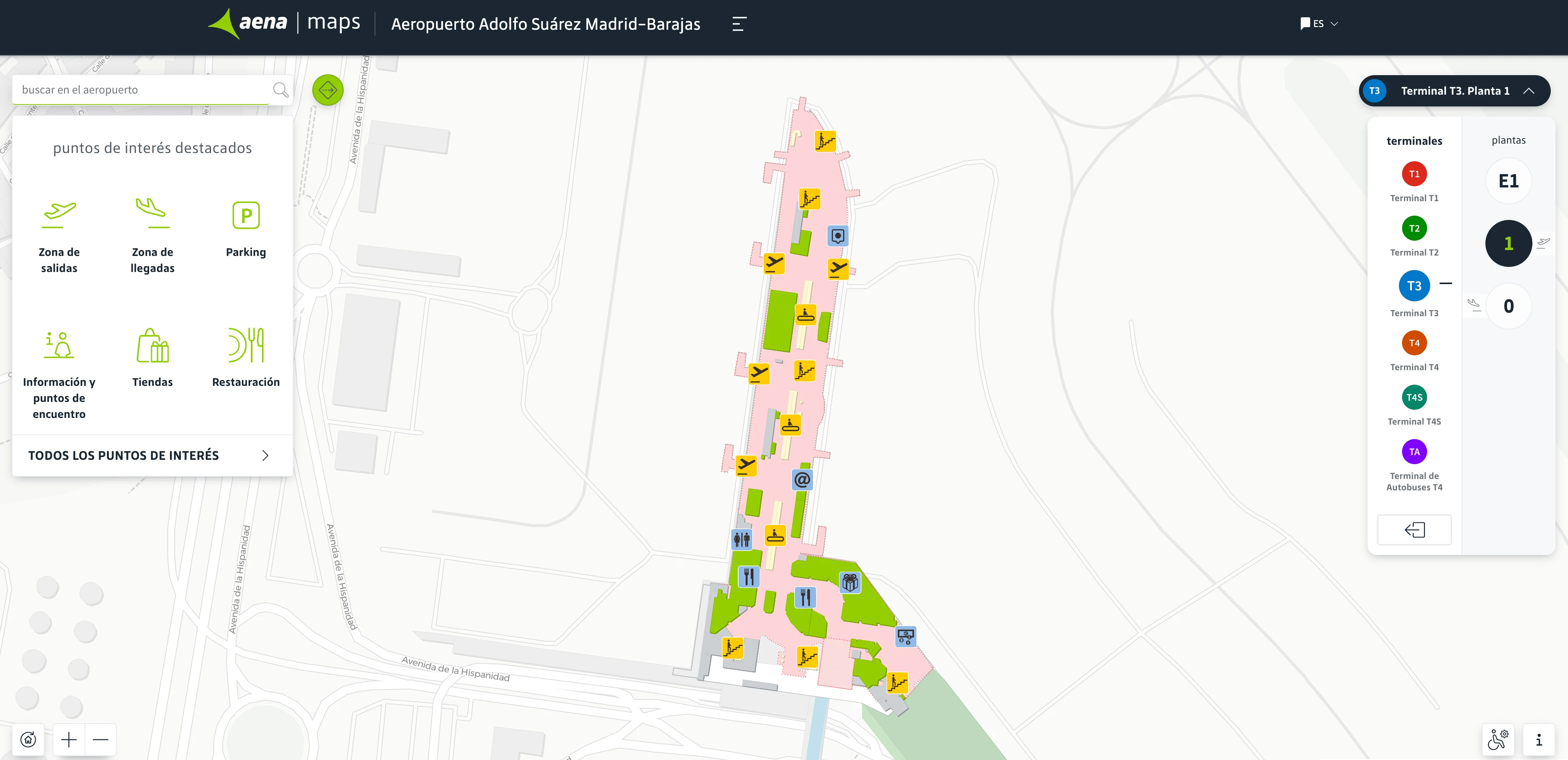 Adolfo Suárez Madrid–Barajas Airport Terminal 3 Map (Most Up-To-Date ...