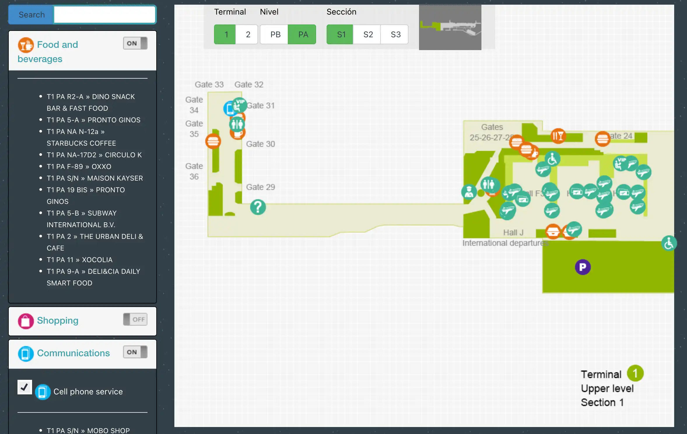 Benito Juárez International Airport Terminal 1 Map (Most Up-To-Date ...