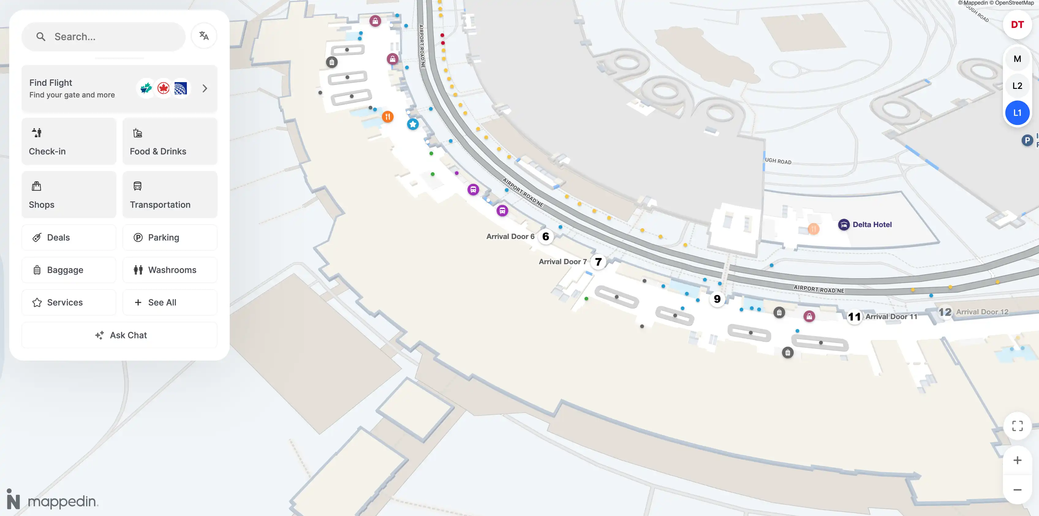 Calgary International Airport Domestic Terminal Map (Most Up-To-Date ...