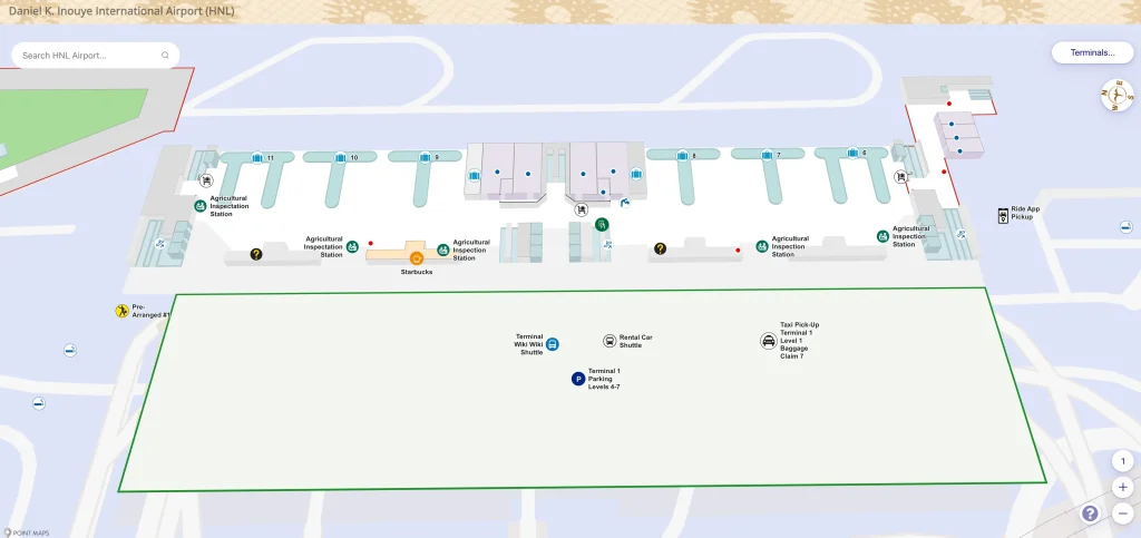 Daniel K Inouye International Airport Terminal 1 Map (Most Up-To-Date ...